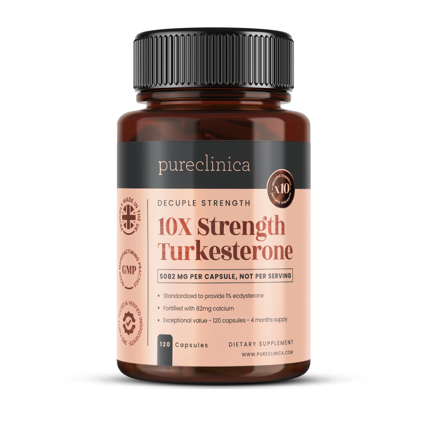 10X Fuerza Turkesteron Extracto 5082 mg x 120 Cápsulas - es.pureclinica.com