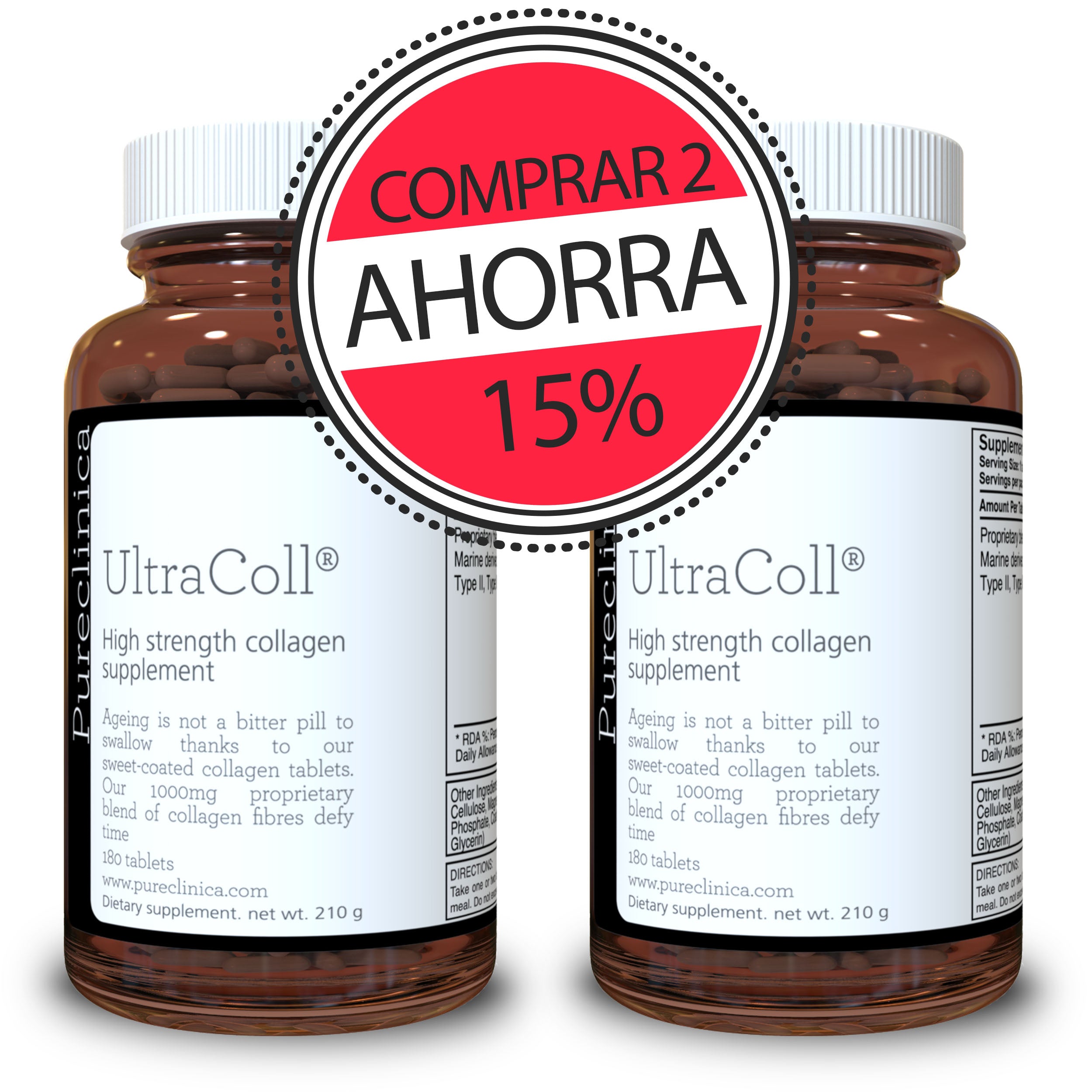 UltraColl - Colágeno marino 1000 mg x 180 comprimidos - es.pureclinica.com